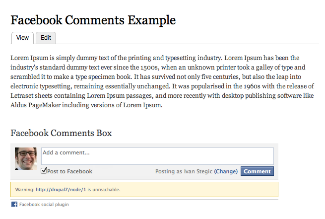 Facebook Comments Box | Drupal.org